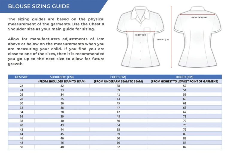 Uniform Hub Size Guide - Uniform Hub Sandton, Uniform Hub Sandton ...