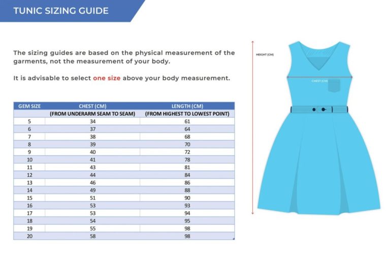 Uniform Hub Size Guide - Uniform Hub Sandton, Uniform Hub Sandton ...